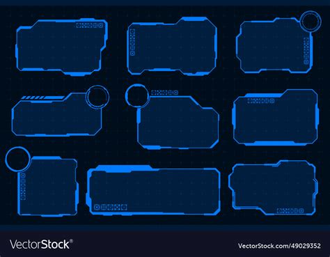 Collection Technology Frame Futuristic Hi Tech Vector Image Collection Technology Frame Futuristic Hi Tech Vector Image