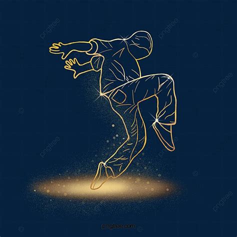 댄스 액션 황금 빛 일러스트 효과 캐릭터 댄스 동작 선 Png 일러스트 및 Psd 이미지 무료 다운로드 Pngtree