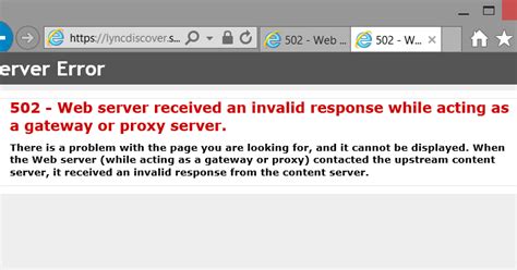 502 3 bad gateway iis aar rp for lync