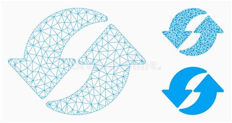 Update Vector Mesh 2d Model And Triangle Mosaic Icon Stock Vector Illustration Of Refresh