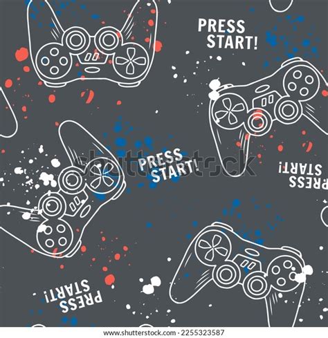Vector Gamer Seamless Pattern Game Controller Stock Vector Royalty Free 2255323587 Shutterstock