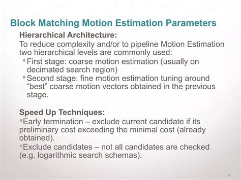 Motion Estimation Overview Ppt