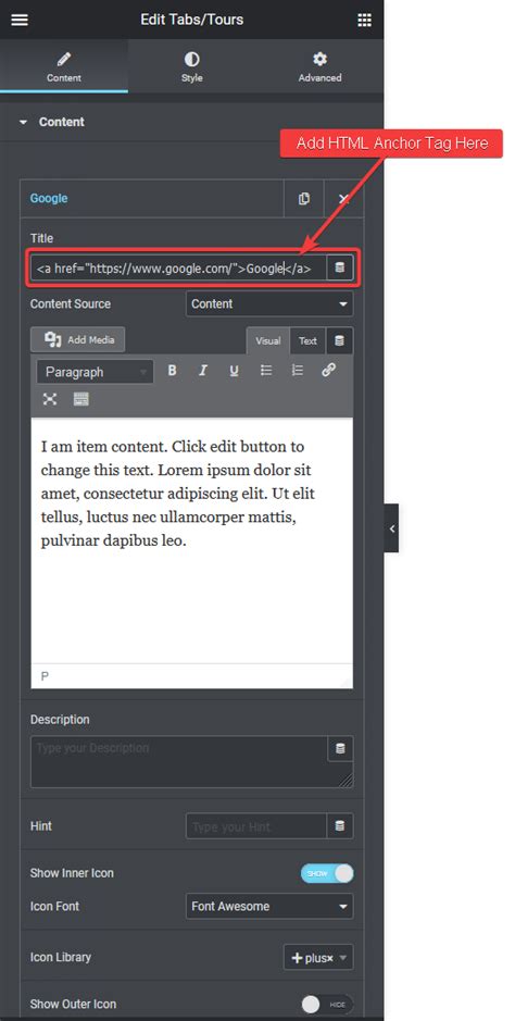 How To Add Links To Tab Title In Elementor The Plus Addons For Elementor