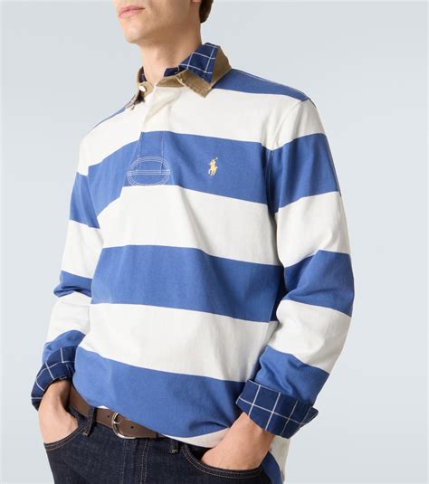 Striped Cotton Polo Shirt In Blue Polo Ralph Lauren Mytheresa