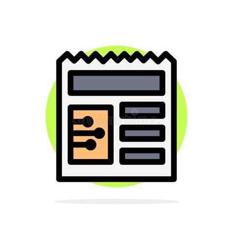 Document Basic Ui Abstract Circle Background Flat Color Icon Stock