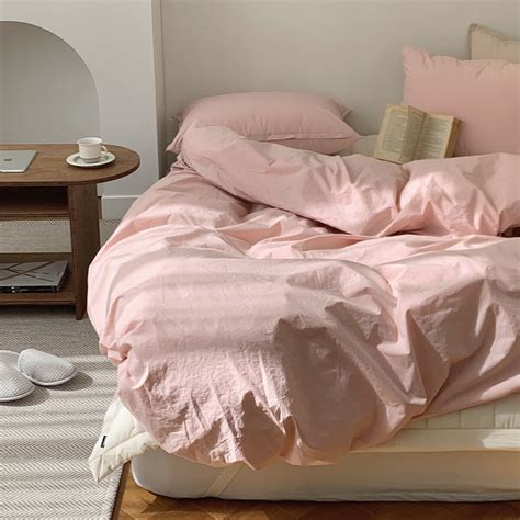 쉐어룸 프렌치 60수 고밀도 바이오워싱 호텔침구 베이비핑크 위시버킷