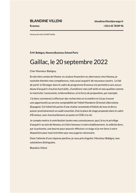Lettre De Motivation Bourse Erasmus Hot Sex Picture Hot Sex Picture