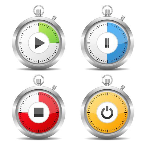 Stopwatch With Play Pause And Stop Buttons 56315638 Vector Art At Vecteezy