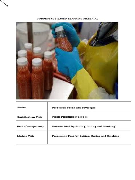 Cblm Food Processing By Curing Salting And Smoking Pdf