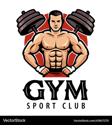 Fitness Club Gym Bodybuilding Logo Or Sports Vector Image