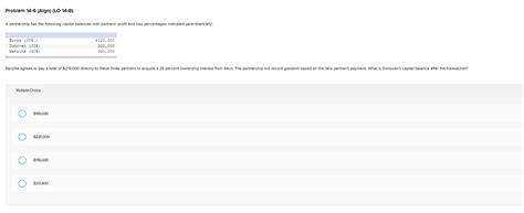 Solved Problem Algo LO A Partnership Has The Chegg Com