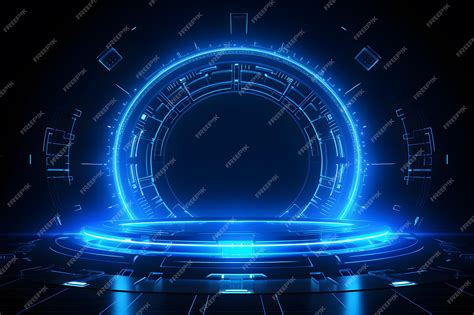 Premium Photo Technology Futuristic Circle Background Digital Network