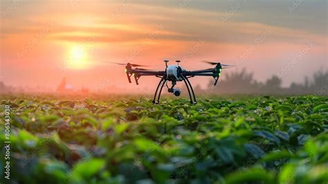Innovative Pest Control In Sustainable Agriculture Using Drones With Biopesticides Concept