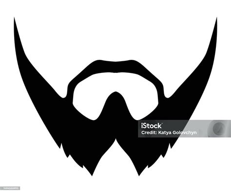 프렌치 포크 비어드 스타일 남성 일러스트레이션 수염 콧수염 벡터 흑인 남성 패션 템플릿 플랫 이발사 컬렉션 세트입니다 세련된 헤어스타일은 흰색 배경에 윤곽을 분리했다 가득