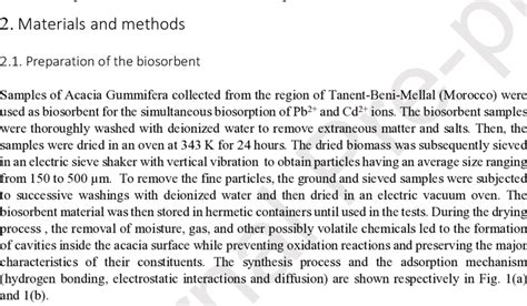 Schematic Representation Of A The Processing Of The Biosorbent And Download Scientific