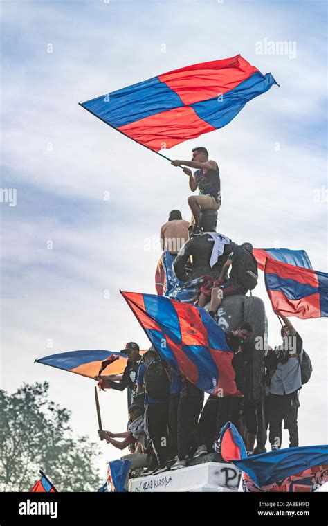 Santiago De Chile Chile 29 October 2019 People Crowds Protesting At