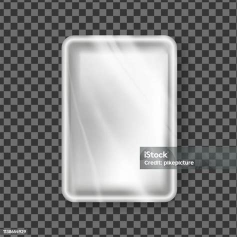 플라스틱 트레이 벡터입니다 투명 식품 용기 트레이 랩 빈 제품 폴 리 에틸렌 모의 템플릿 나일론 Doy 팩 브랜딩 디자인 패키지 그림 0명에 대한 스톡 벡터 아트 및 기타