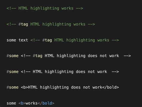 No HTML Highlighting With A Tag In The Same Line Issue 159