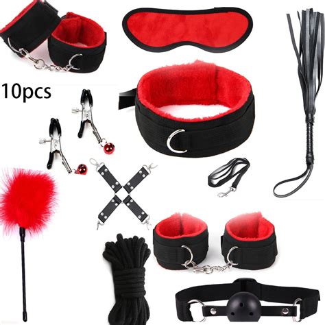 Factory Outlet 10 Pcsset Sexy Lingerie Bdsm Sex Bondage Set Hand Cuffs