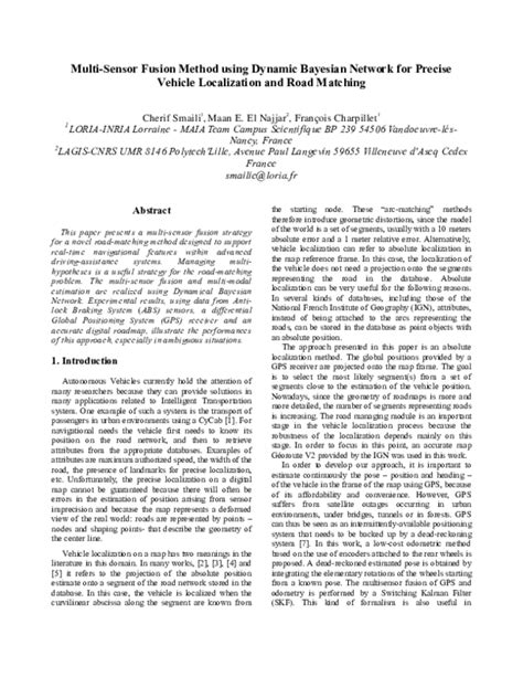 Pdf Multi Sensor Fusion Method Using Dynamic Bayesian Network For Precise Vehicle Localization
