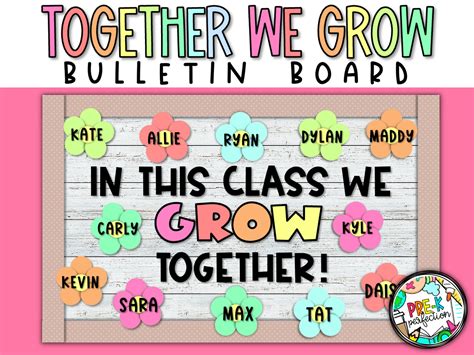 Together We Grow Elementary Education Bulletin Board Digital