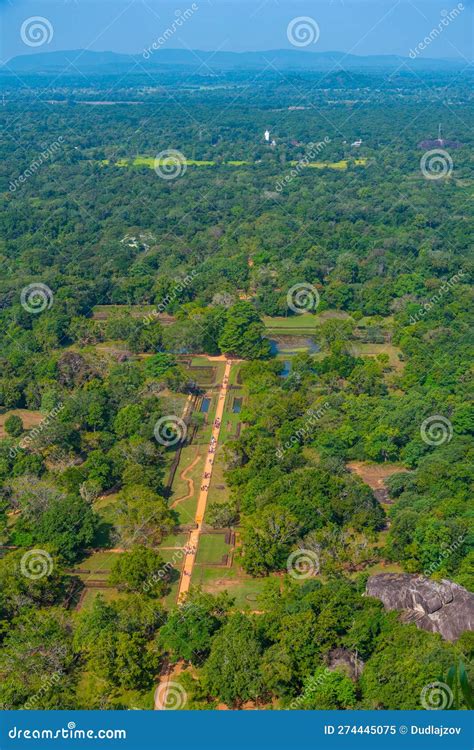 Aerial View Of Sigiriya Gardens At Sri Lanka Stock Image Image Of