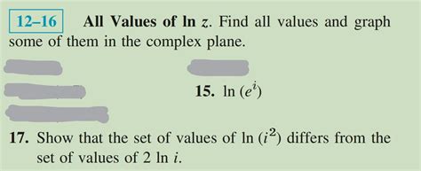 Solved 1216 All Values Of In Z Find All Values And Graph Chegg Com