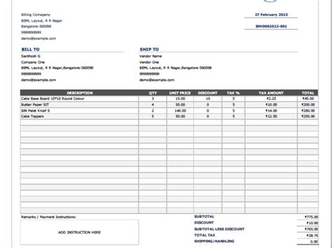 Automated Excel Invoice Template Upwork