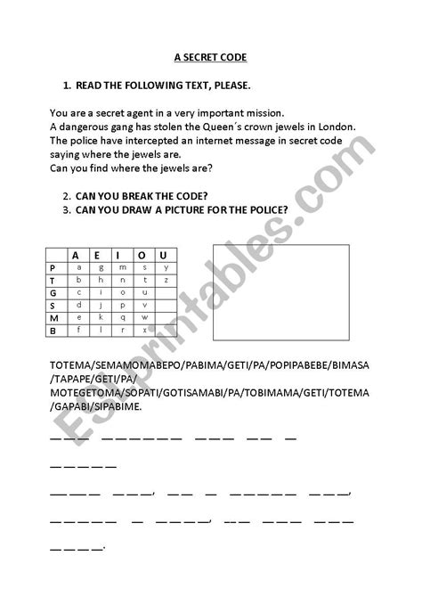 Breaking The Code Esl Worksheet By Josi1