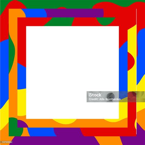 플래그 Lgbt 아이콘 제곱 된 프레임 템플릿 디자인 벡터 일러스트레이션 사랑이 승리합니다 무지개 색상의 Lgbt 기호 게이 프라이드 컬렉션 복사 공간 프레임에 대한 스톡