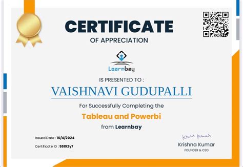 Announcing A Certificate Earned In Tableau And Powerbi Thanks To Learnbay Team Vaishnavi G