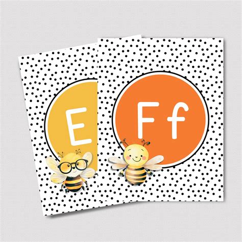 Bee Theme Alphabet Posters Printable Honey Bee Alphabet 4 Versions