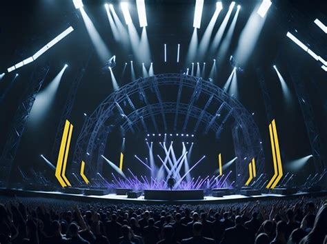 Premium Ai Image Photo Of A Brightly Lit Stage With Multiple Spotlights