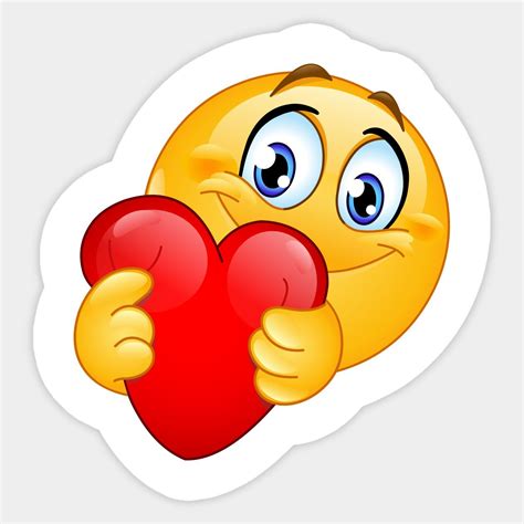 Emoji Hugging Red Heart Sticker Emoji Red Heart Stickers Emoji
