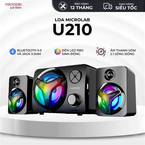 Loa Vi Tính Bluetooth Microlab U210 2 1 11w Bluetooth Tf Usb Fm Led Nhảy Theo Nhạc Hàng