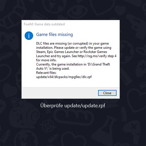 Fivem Says That Files Are Missing When I Open It Fivem Client Support