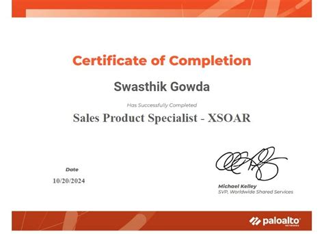 Certification Paloalto Xsoar Cybersecurity Professionaldevelopment Soar Swasthik Gowda
