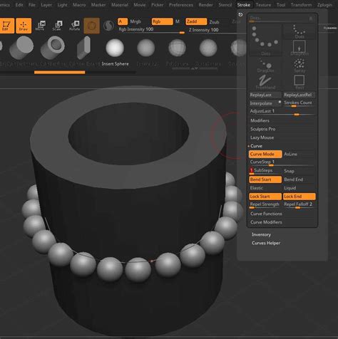 insert mesh curve spacing limit object amount zbrushcentral