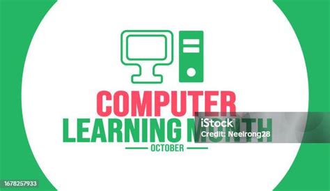 10 월은 컴퓨터 학습의 달 배경 템플릿으로 배경 배너 플래 카드 카드 책 표지 및 포스터 디자인 템플릿에 사용됩니다 9월에