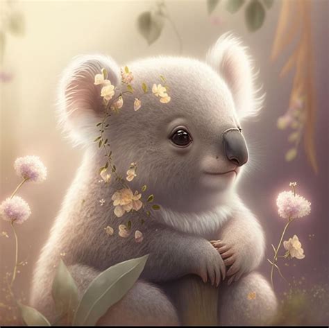 Adorable Koala Bear Sitting On A Tree Branch