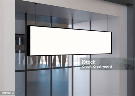 빈 간판 광고판 모형 정면에 상점 표시 로고 광고를 위한 사본을 위한 공간 현대적인 빈 옥외 간판 회사 로고를 추가하는 모형 가게 간판 조명 라이트박스 3차원 0명에 대한