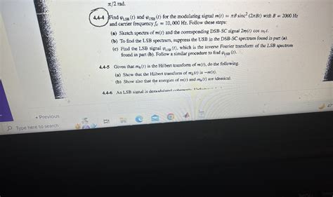 Solved π2rad 4 4 4 ﻿find φlsb T ﻿and φusb T ﻿for The