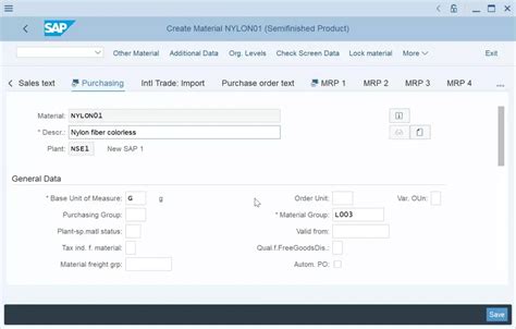 How To Create A Material In Sap
