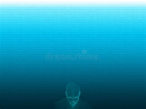 3d Rendering Of Human Head With Binary Code Stock Illustration Illustration Of Design Future