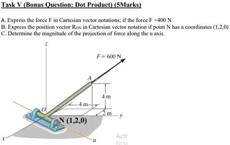 solved a express the force f in cartesian vector notation if the