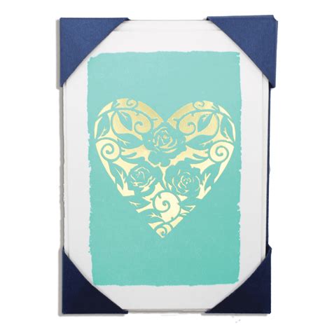 Rose Heart Notelet Card 5 Pack The Paper Canopy