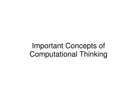 PPT Computational Thinking In K Education PowerPoint Presentation ID