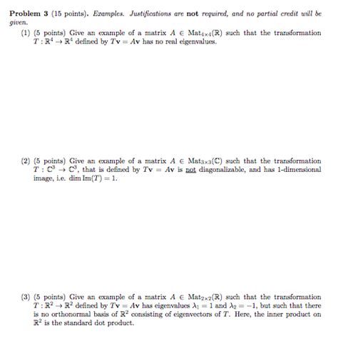 solved problem 3 15 points eramples justifications are