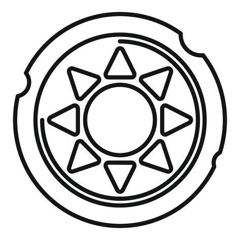 Round Ornament Depicting Stylized Sun With Triangles 48291324 Vector
