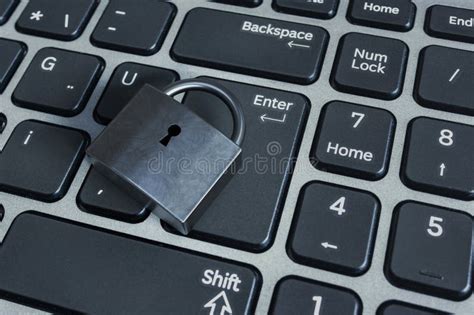 Close Up Padlock And Computer Keyboard 3d Illustration Stock Illustration Illustration Of